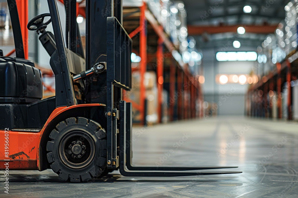forklift in warehouse Stock Photo | Adobe Stock