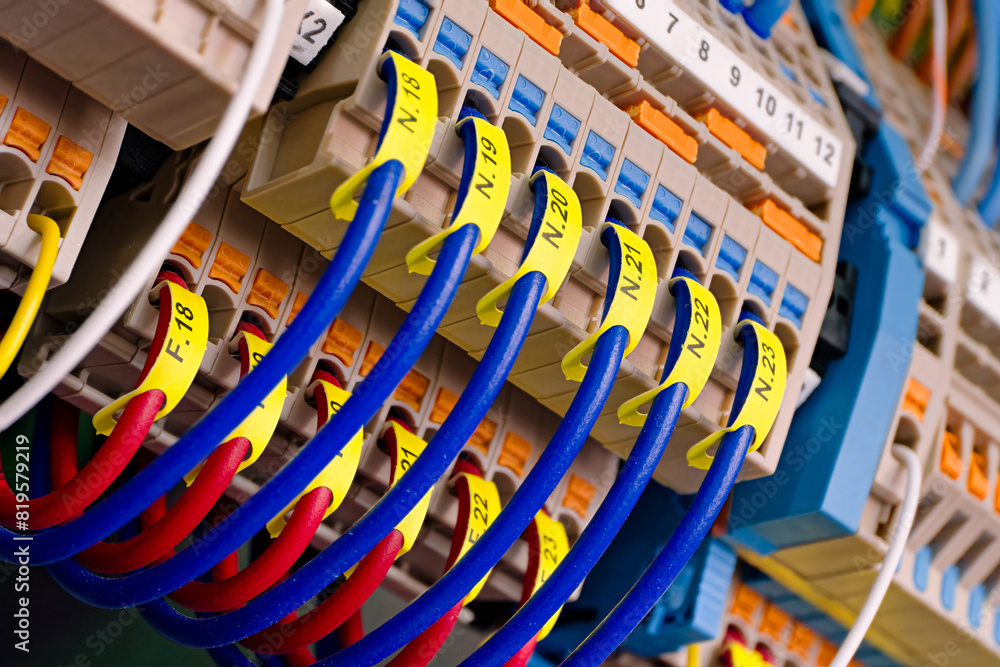 Electrical installation inside the junction box Stock Photo | Adobe Stock