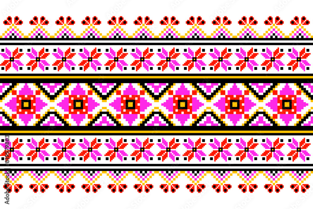 Pixel art fabric pattern design on a white background Classic wallpaper ...