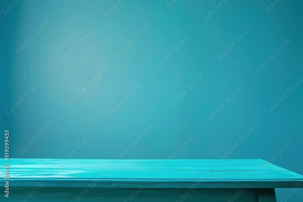 elegant,Empty vivid turquoise color studio table room background ...
