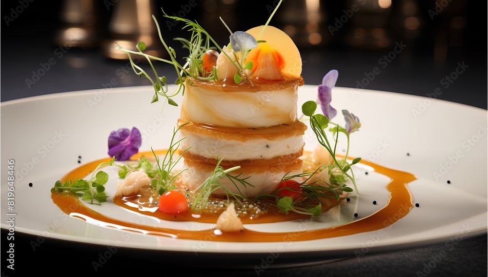 Delicious Michelin starred dinner meal at fine dining restaurant ...