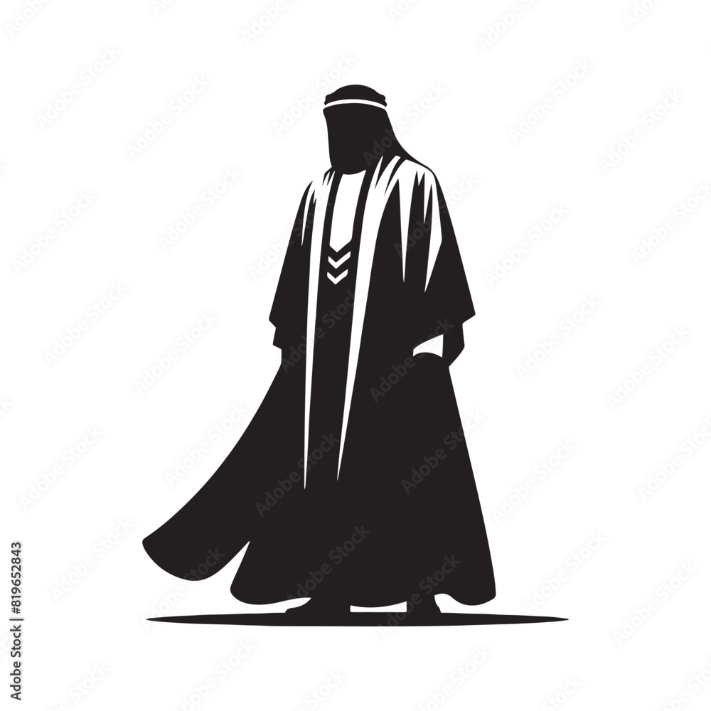 Minimalist Thobe Vector Silhouette: The Elegance and Cultural Heritage ...