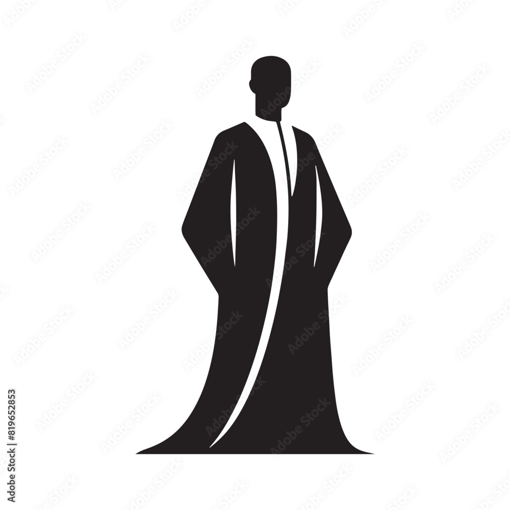Minimalist Thobe Vector Silhouette: The Elegance and Cultural Heritage ...