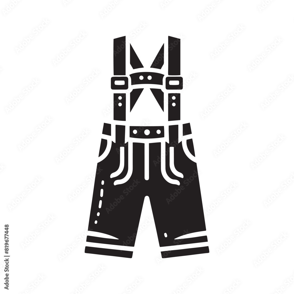 Minimalist Lederhosen Vector Silhouette- The Traditional Charm and ...