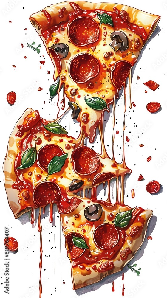 Slices of Pepperoni Pizza, Retro Pixel Art, Appetizing, Pizza Party ...