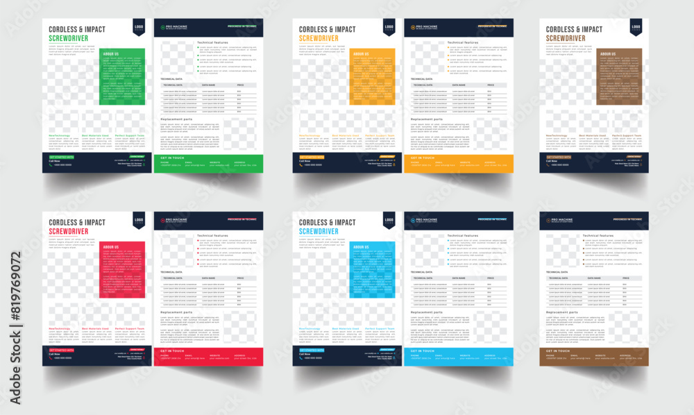 Technical Data Sheet layout template. Product Catalogue & modern a4 ...