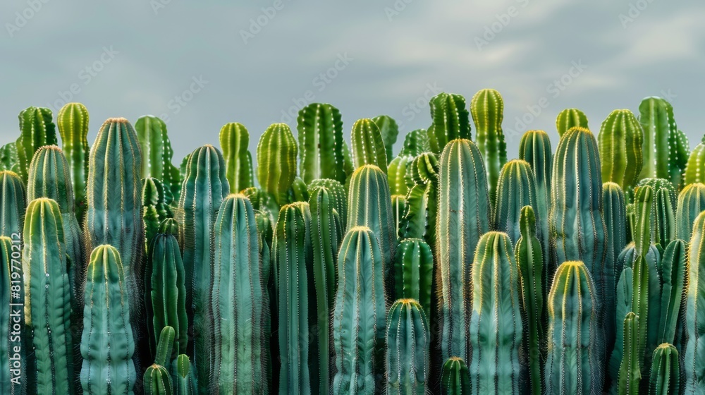 Saguaro Cacti Stand Tall In The Arizona Desert, Their Arms Reaching ...