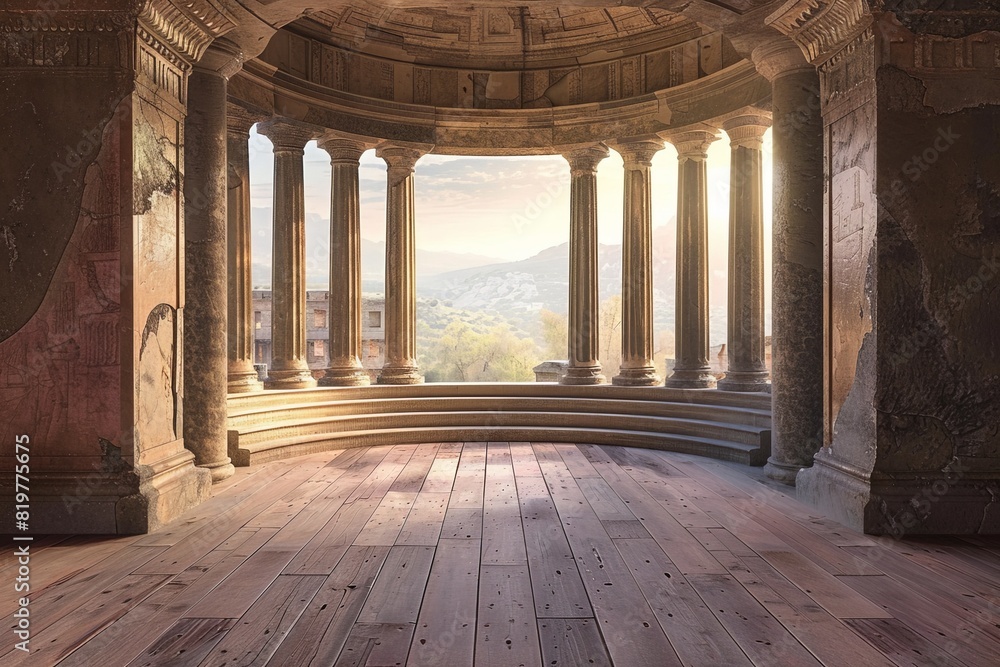 Podium in Ancient greek mythology style interior design - Ai. Beautiful ...