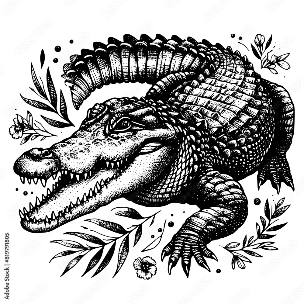 crocodile isolated on white Stock Vector | Adobe Stock