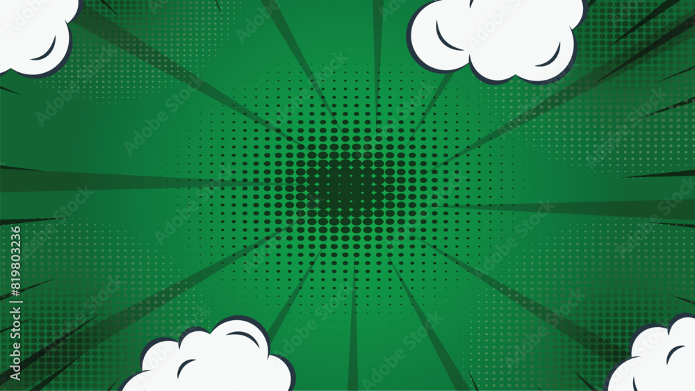 Green comic thumbnail background Stock Vector | Adobe Stock