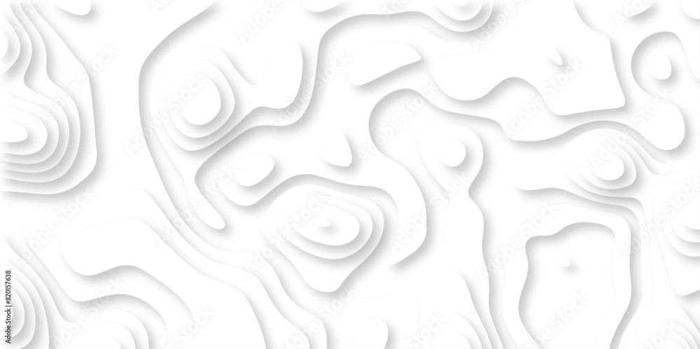 Abstract wavy line 3d paper cut white background with shadows. Abstract ...