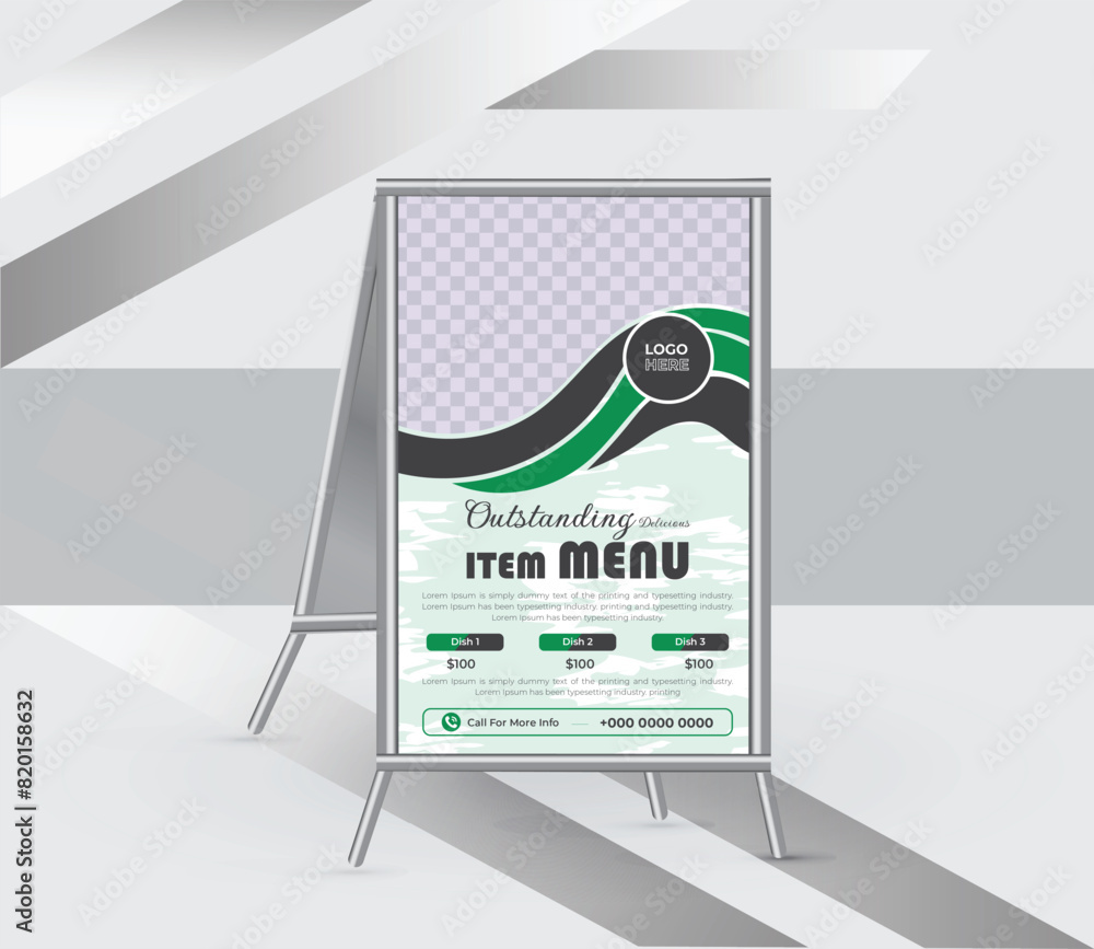 Restaurant menu a frame signs design template Stock Vector | Adobe Stock