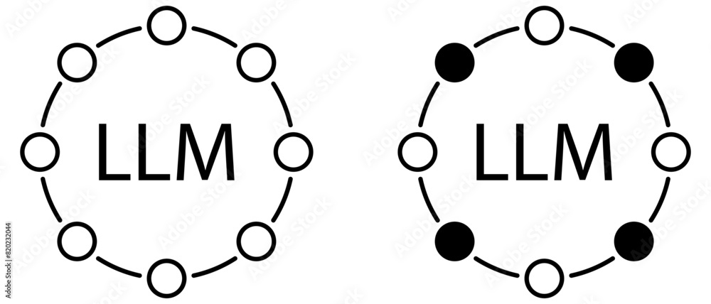 Set of large language model icons. Vector illustration isolated on ...