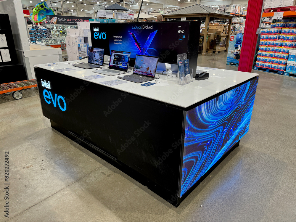 Intel EVO stand at Costco. Stock Photo | Adobe Stock