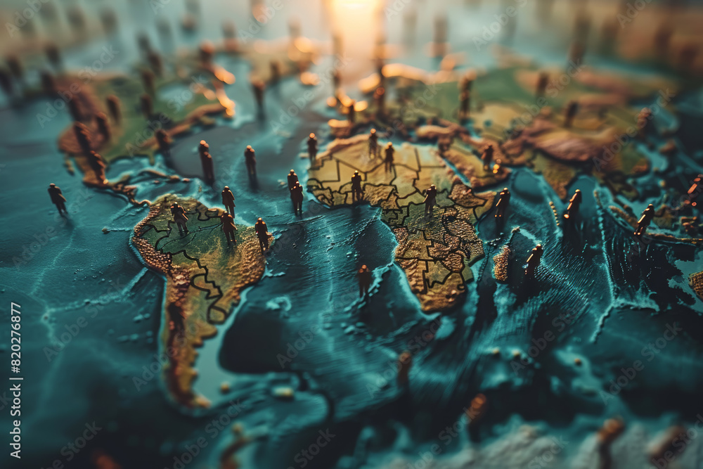 A world map with arrows indicating the flow of migration patterns ...