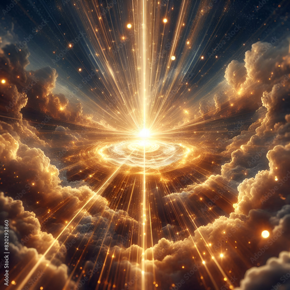 Abstract Radiant Yellow Gold Beam Glitter Sparkle of Luminous Light ...