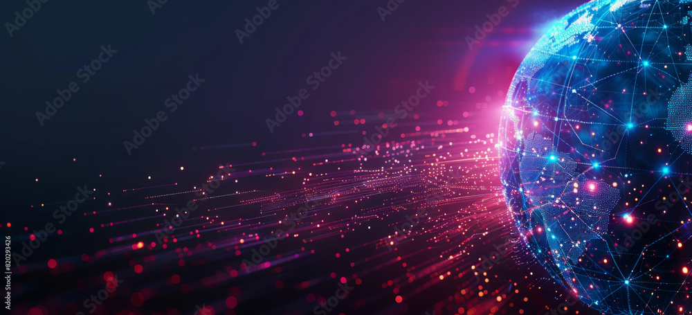 Quantum computer technologies concept. Futuristic blue circuit board ...