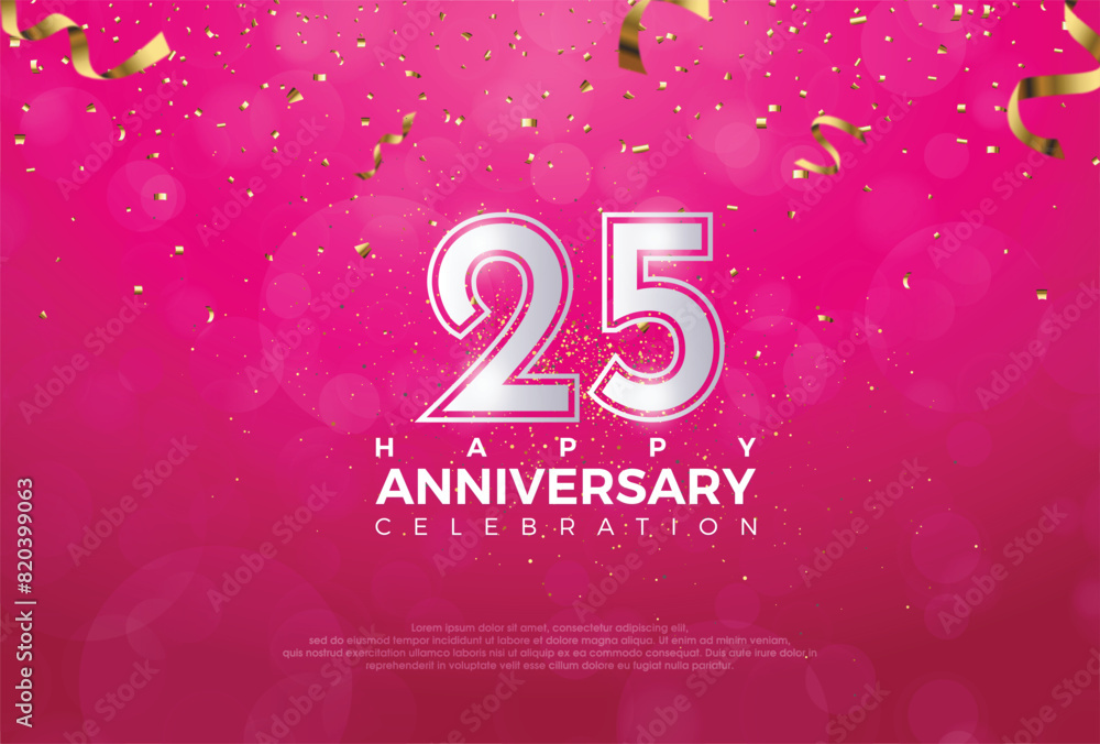 25th Anniversary celebration, 25 Anniversary celebration, Realistic 3d ...