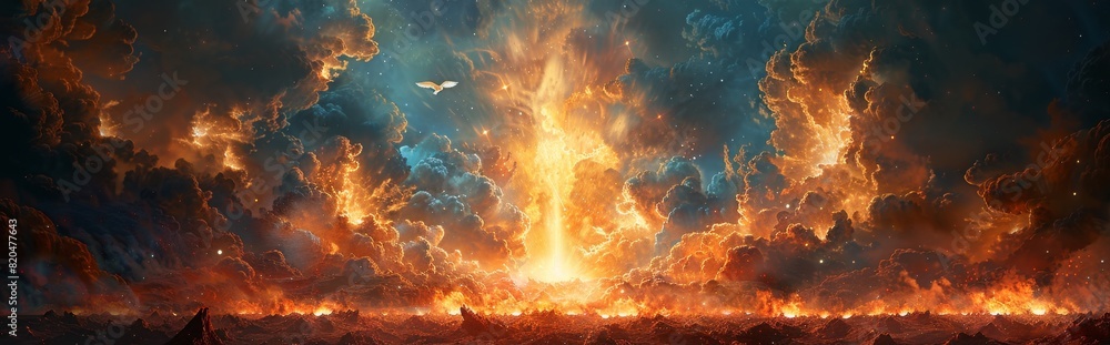 Pentecost - Digital Artwork Depicting the Descent of the Holy Spirit ...