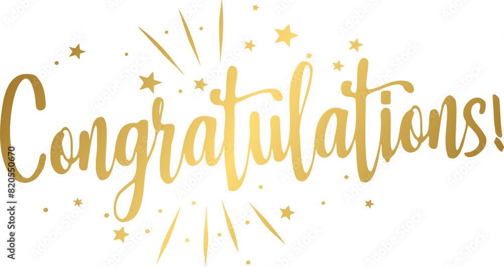Golden congratulations lettering calligraphy Stock Illustration | Adobe ...