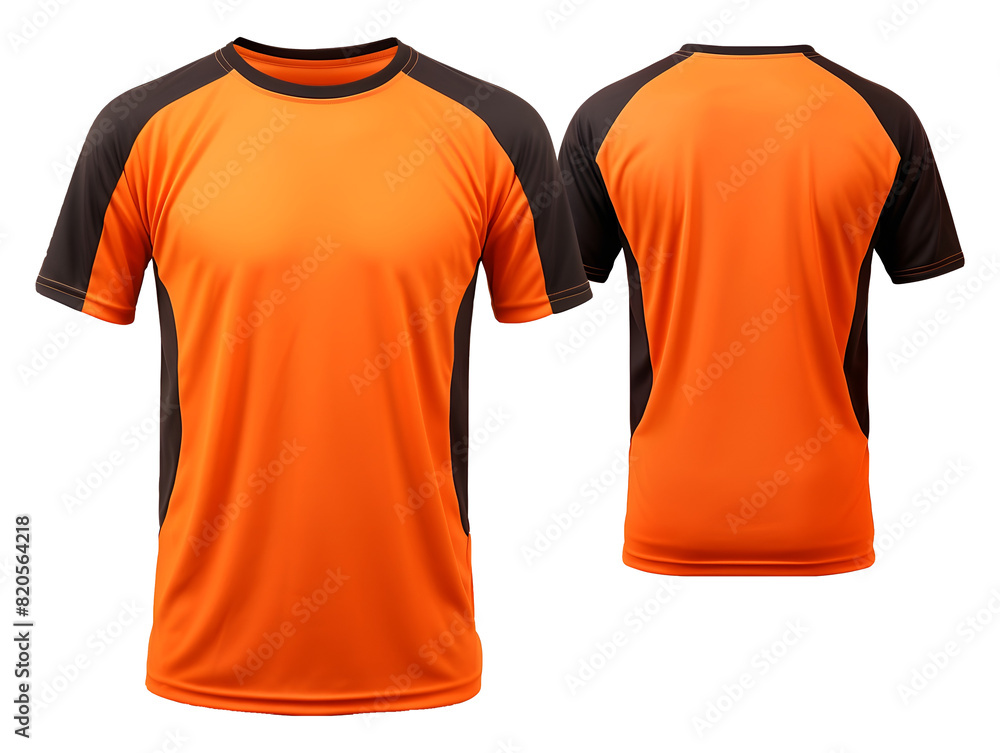 Tangerine orange t-shirt front and back view clothes mockup design for ...