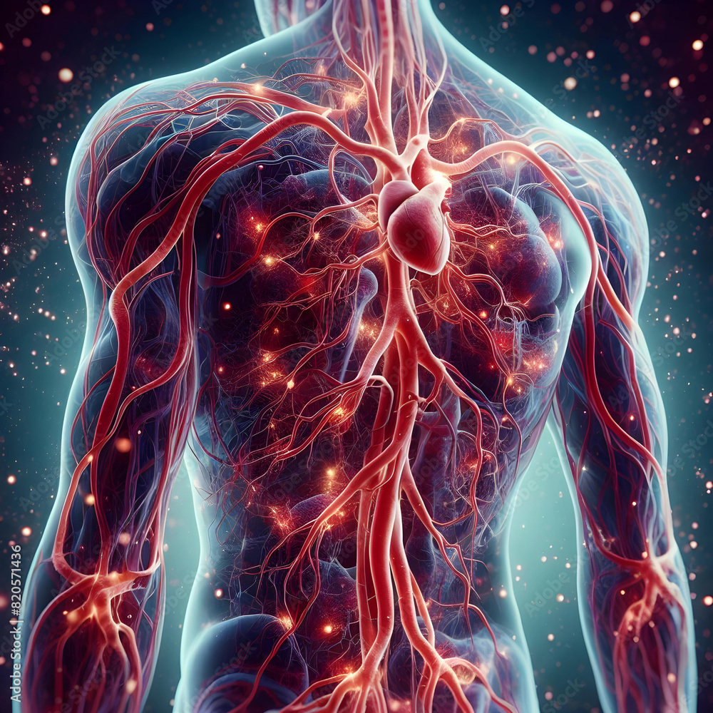 The Human Body, blood vessels and Veins Stock Illustration | Adobe Stock
