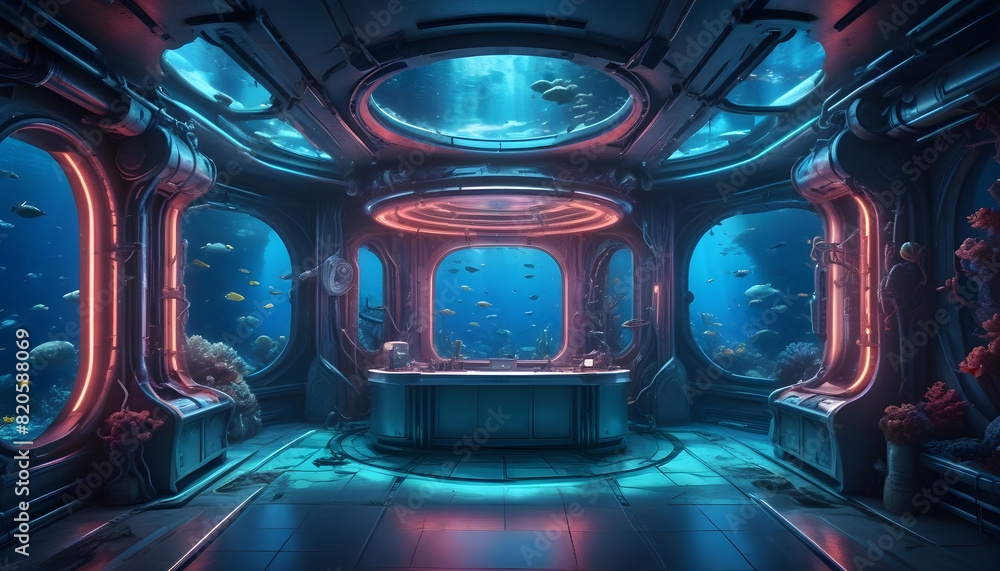 Showcase the underwater environment where submarine cables are ...