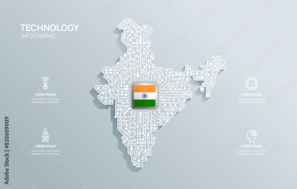 Circuit chip board semiconductor technology infographic. infograph ...