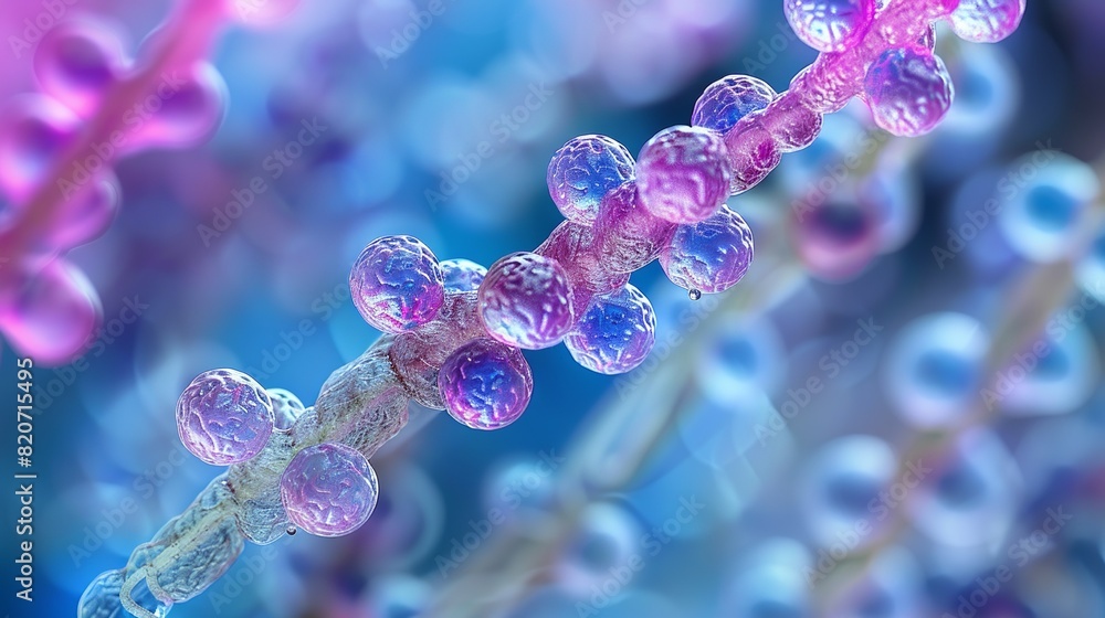 Science microscopic background, Close-up of bacteria Rhizobium forming ...