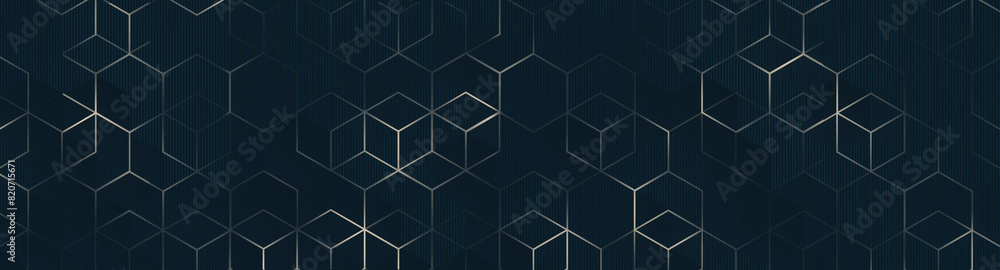 Luxury hexagonal navy green emerald blue metal background with golden ...
