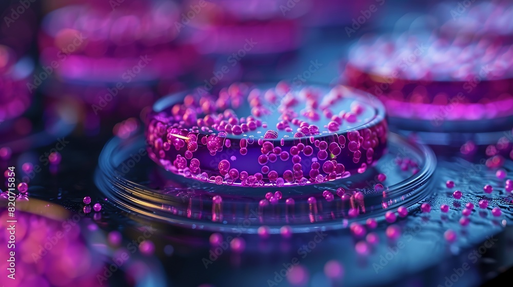 Science microscopic background, Close-up of bacterium Staphylococcus ...