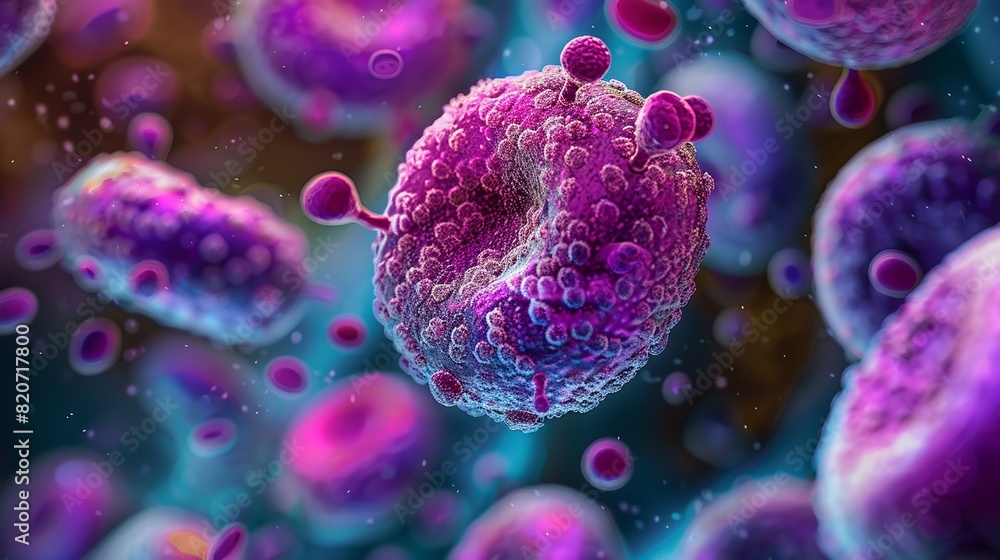 Science microscopic background, Magnified view of protozoa and other ...