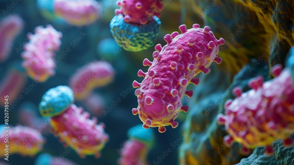 Science microscopic background, Microscopic view of various types of ...