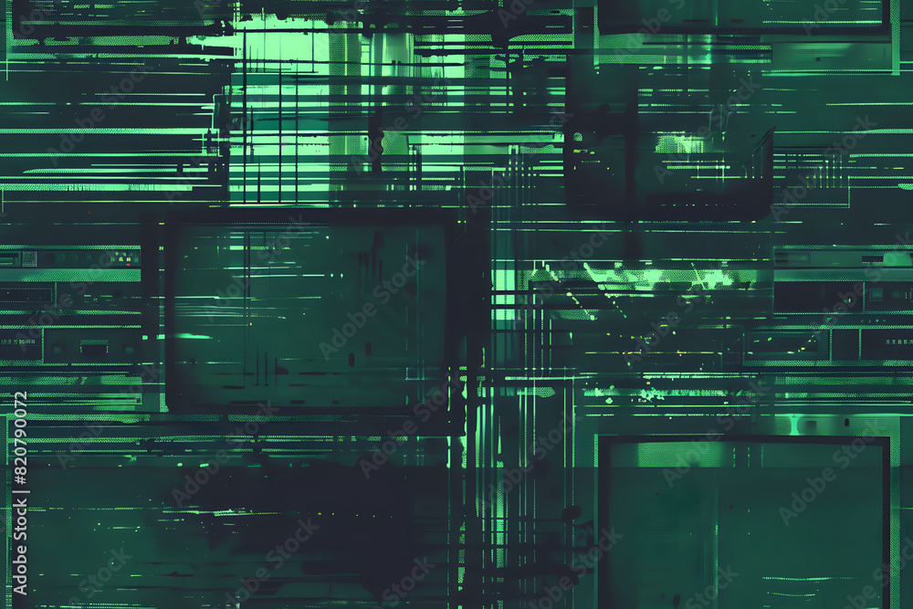 Illustration Stock seamless faded horror green retro vhs scanlines or ...