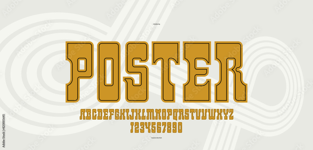 Massive serif font in American style, wild west saloon and western ...