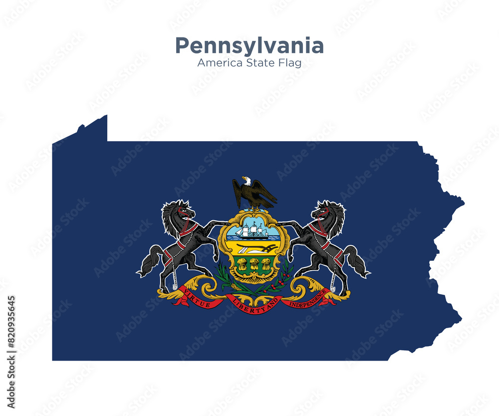 Pennsylvania flag and map.Flags of the U.S. states and territories ...