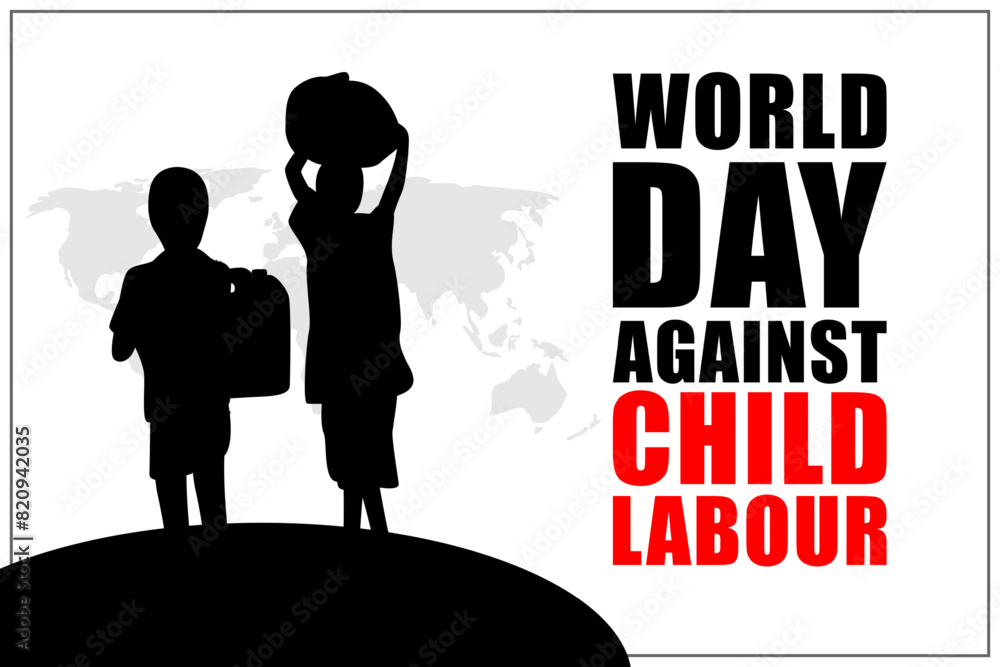 Vector illustration of World Day Against Child Labour 12 June social ...