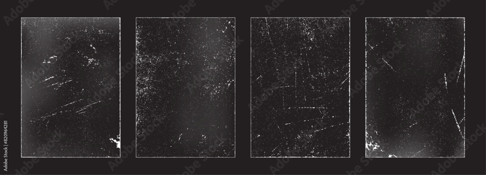 Grunge old worn paper effect, isolated set of realistic pages with ...