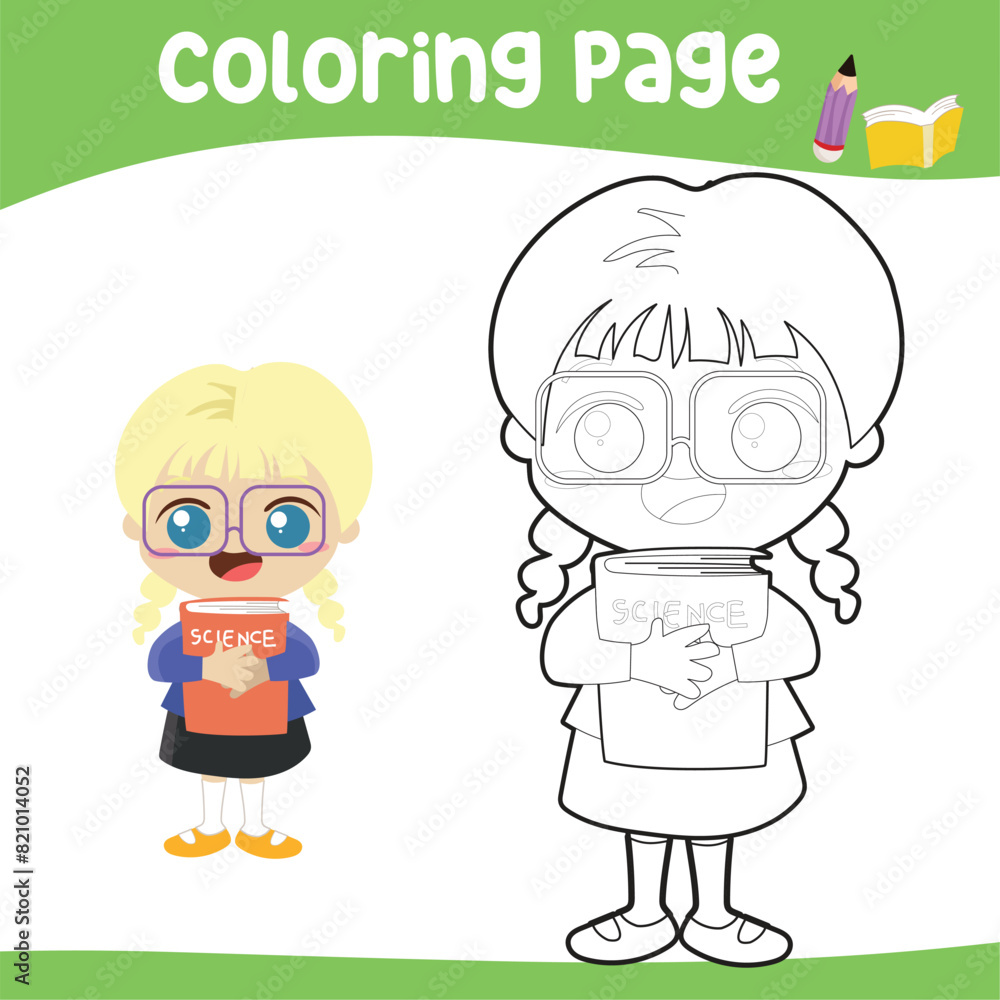 Stock-Vektorgrafik „Coloring worksheet page. Educational printable ...
