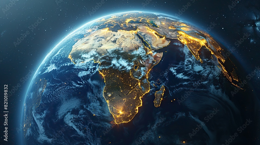 physical map of africa with high resolution details flattened satellite ...