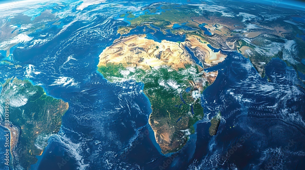 physical map of africa with high resolution details flattened satellite ...