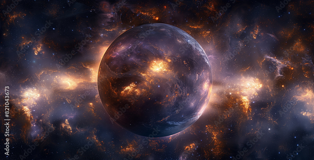 360 degree space background with nebula and stars, equirectangular ...