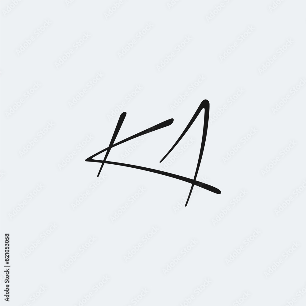 KA monogram logo script style. Stock Vector | Adobe Stock