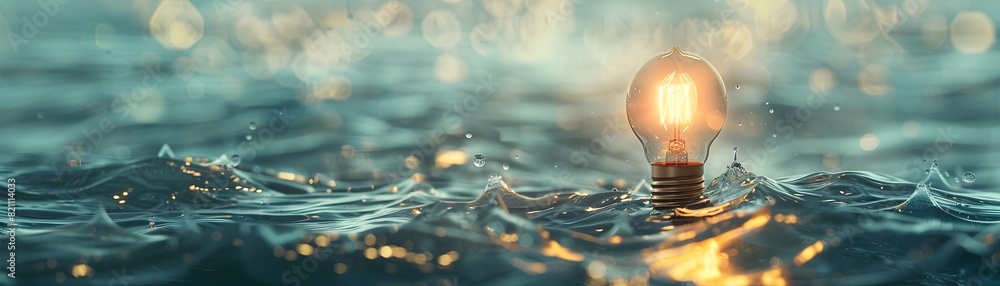 Light Bulb Floating in a Sea of Memories Symbolizing How Ideas Can Be ...