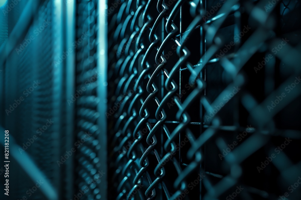 Network firewall protection theme front view showing firewall defense ...