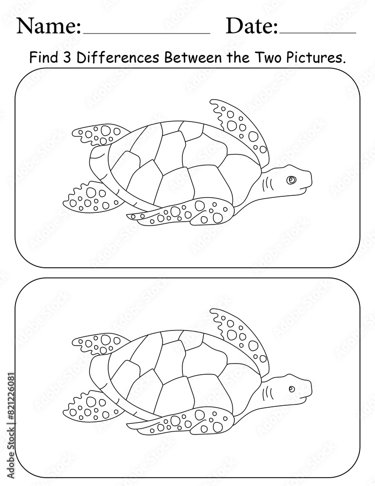 Stock-Illustration „Sea Turtle Puzzle. Printable Activity Page for Kids ...