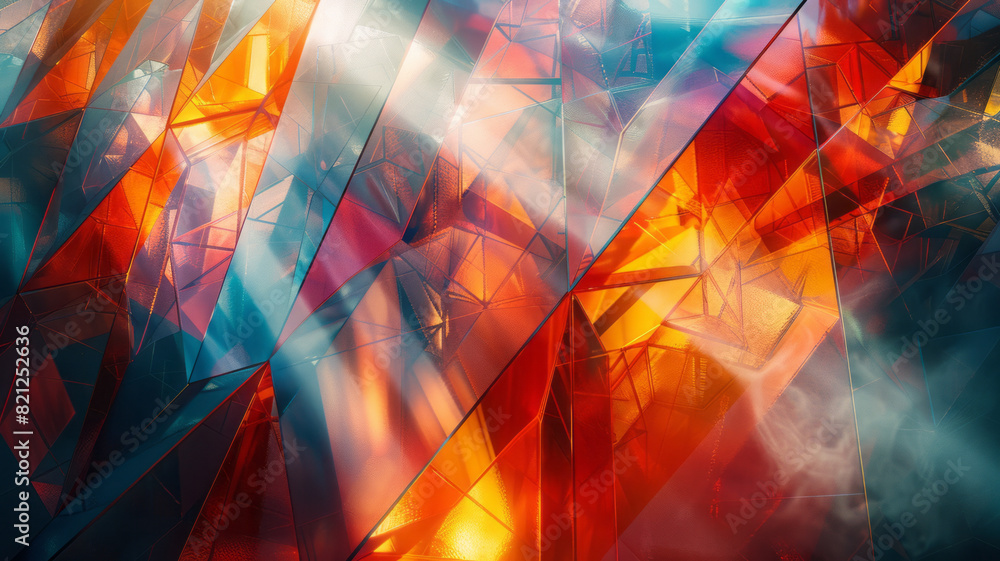 Modern design with overlapping polygons in contrasting colors and ...