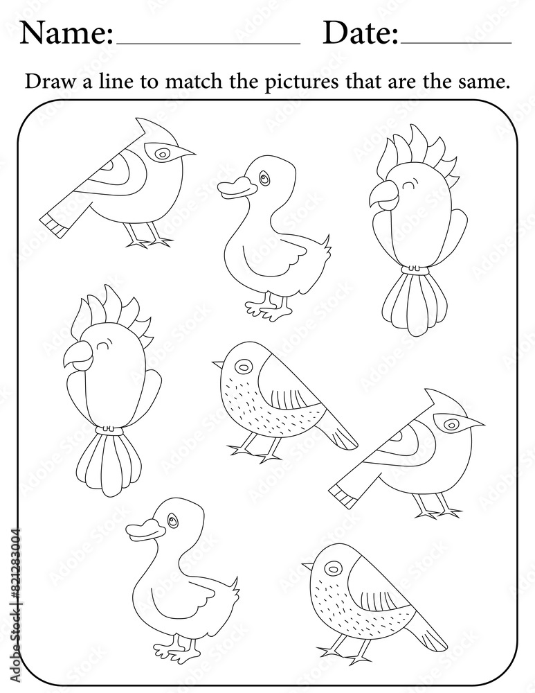 Ilustración de Stock Birds Puzzle. Printable Activity Page for Kids ...