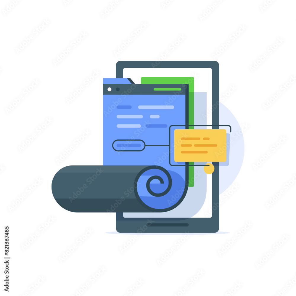 mobile phone with text message income isolated on white background ...