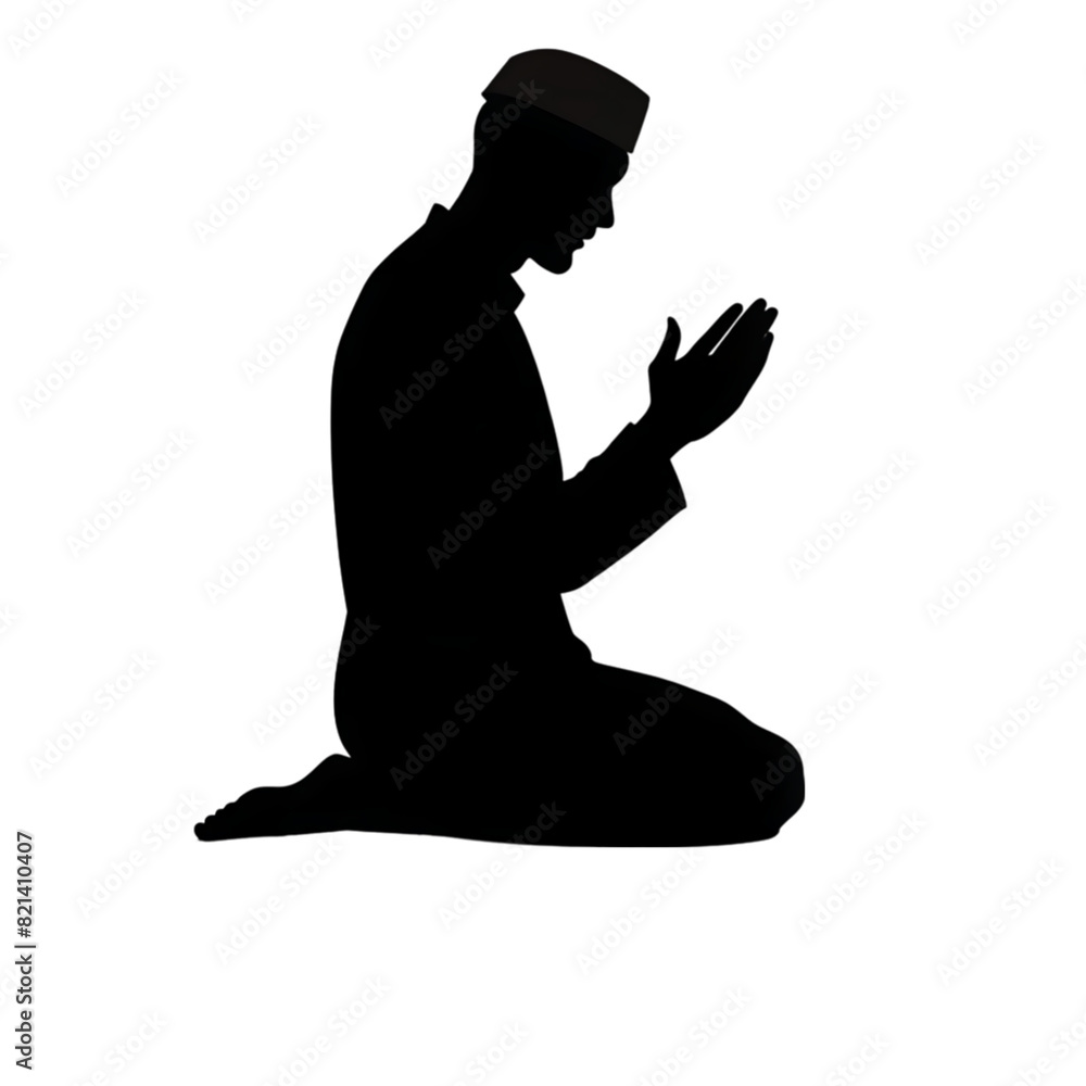 muslim praying silhouette praying symbol Stock Illustration | Adobe Stock